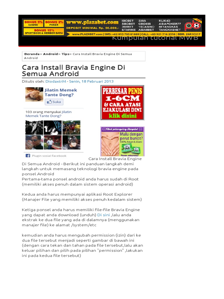 Cara Install Bravia Engine Di Semua Smartphone | PDF