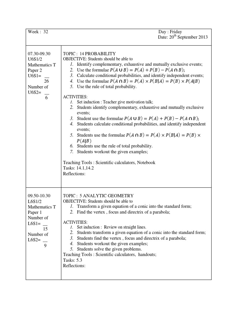 Probability & Geometry Lessons | PDF