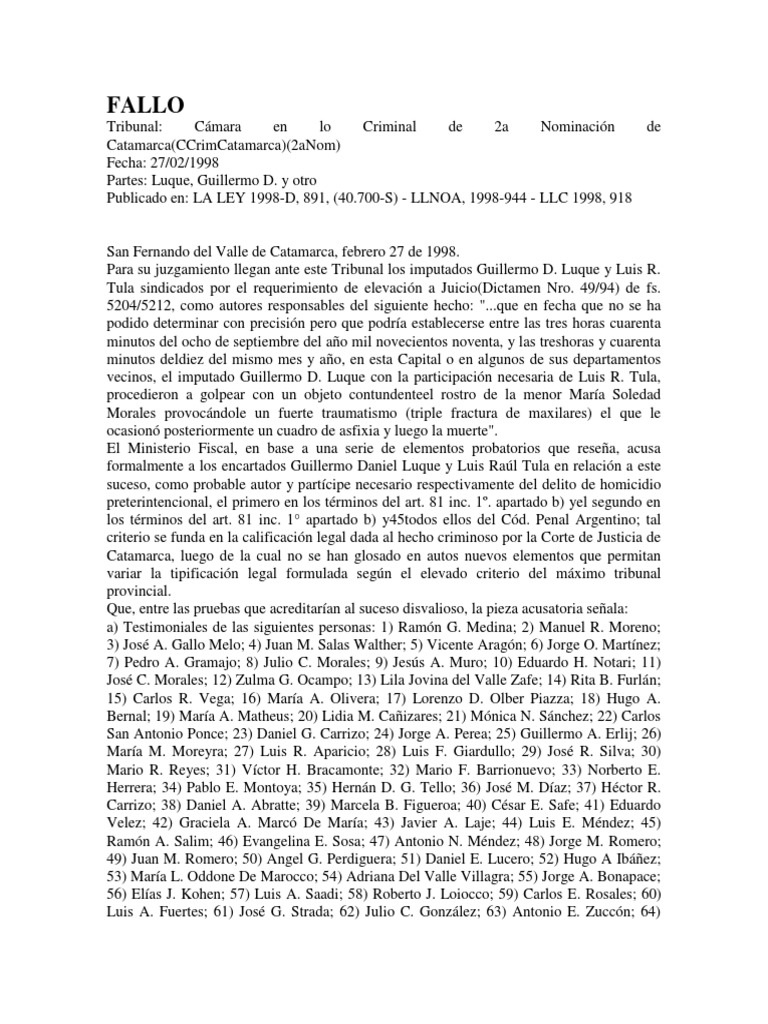 Ejemplo de Nota A Fallo | PDF | Testigo experto | Ley procesal