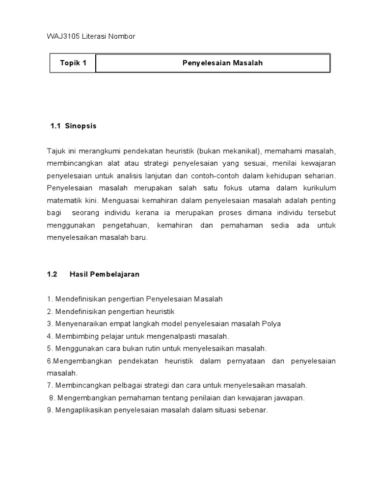 Modul Literasi Nombor | PDF
