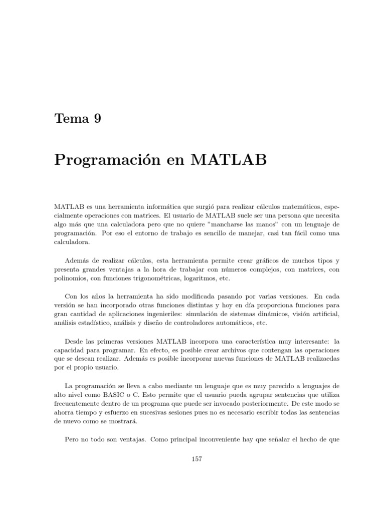 Como Programar en Matlab | PDF | Archivo de computadora | Algoritmos
