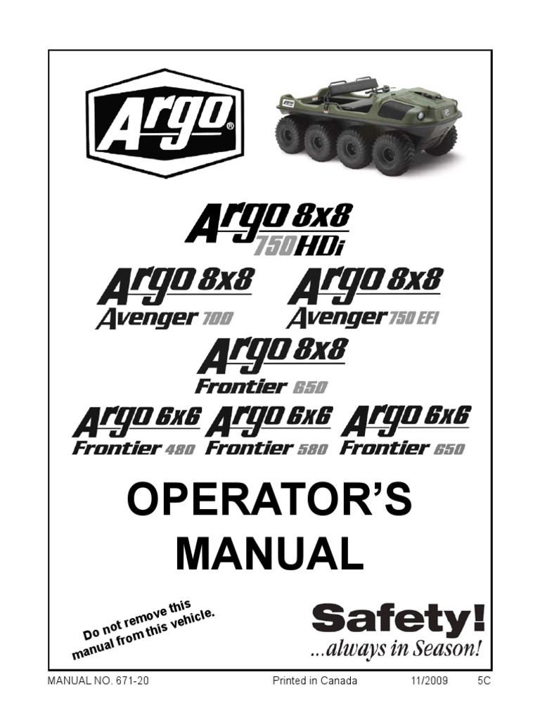 Argo Operators Manual (2010 Models) v1 | PDF | Transmission (Mechanics ...