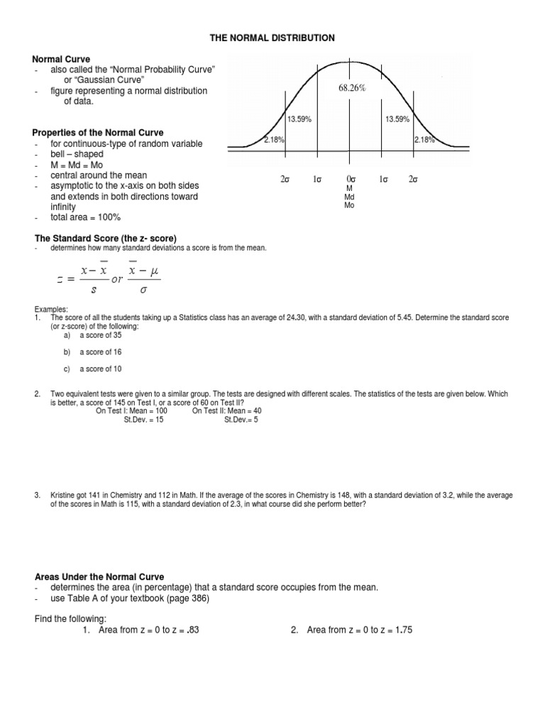 Biostat - Normal Distribution | PDF | Normal Distribution | Standard ...