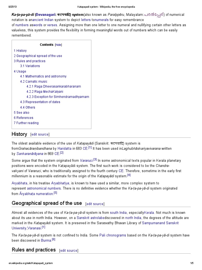 Katapayadi System | PDF | Languages | Language Arts & Discipline