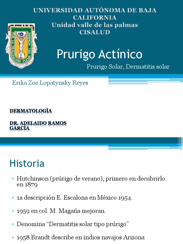 Prurigo Actínico | PDF | Condiciones cutáneas | Especialidades Medicas