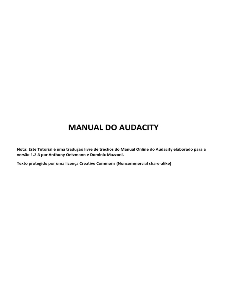 Manual Audacity | PDF