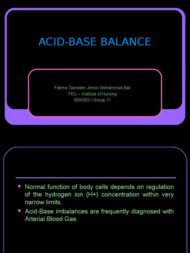Acid Base Balance | PDF | Ph | Buffer Solution