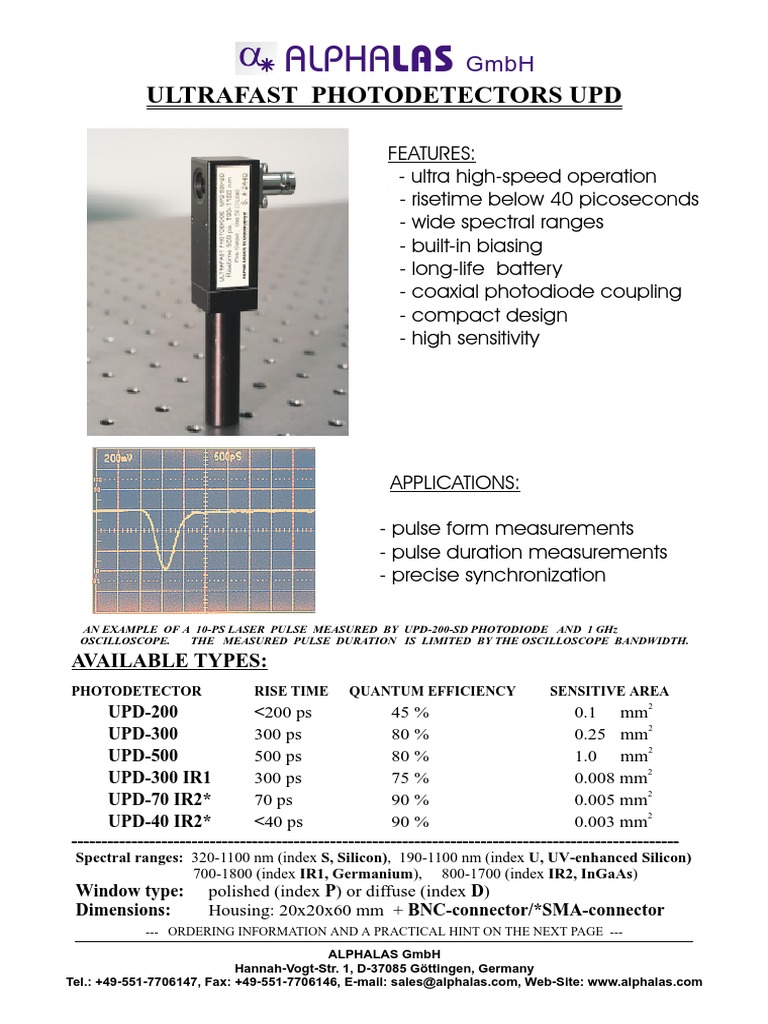 Ultrafast Photodetectors Overview | PDF | Ultrashort Pulse | Hertz