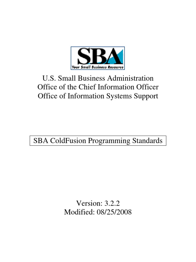 SBA ColdFusion Coding Guide | PDF | Html | Computer File