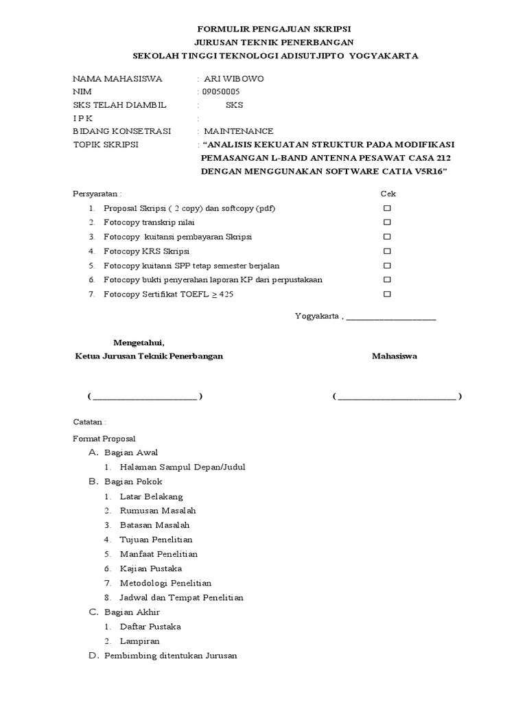 Pengajuan Proposal TA (A4 Dijilid Plastik Mika Warna Hijau) | PDF