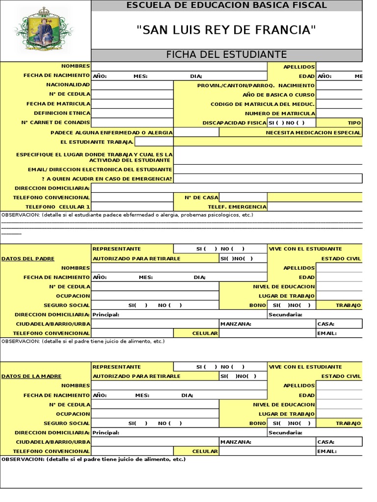 Ficha de Estudiante | PDF