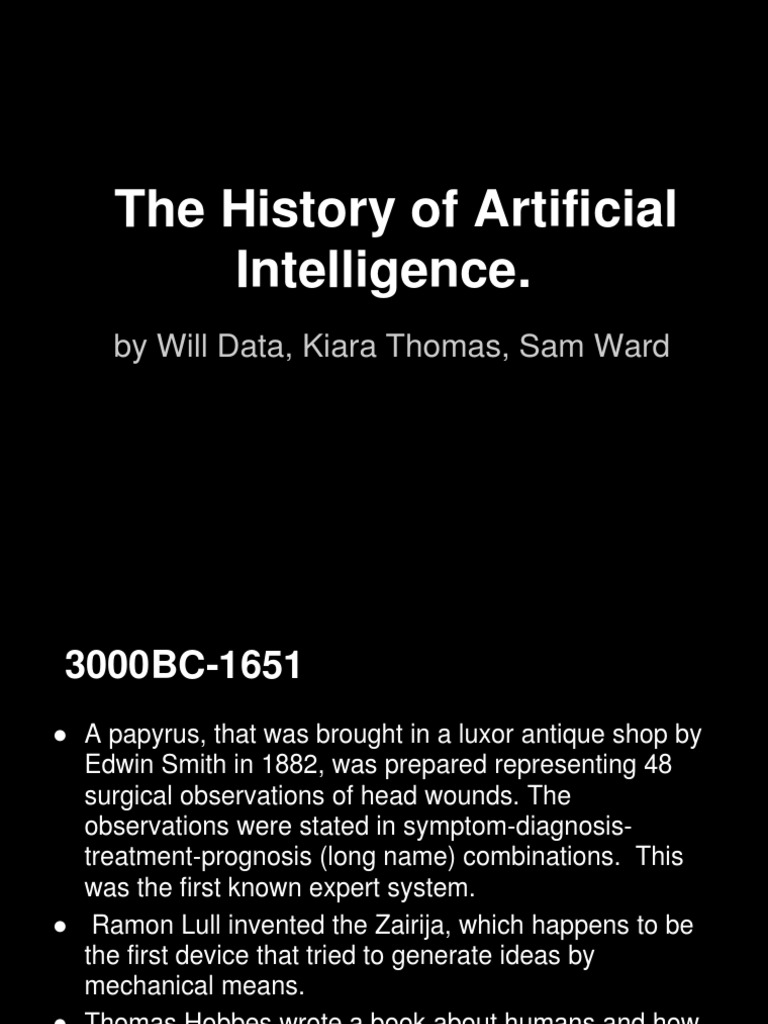 The History of Artificial Intelligence | PDF | Artificial Intelligence ...