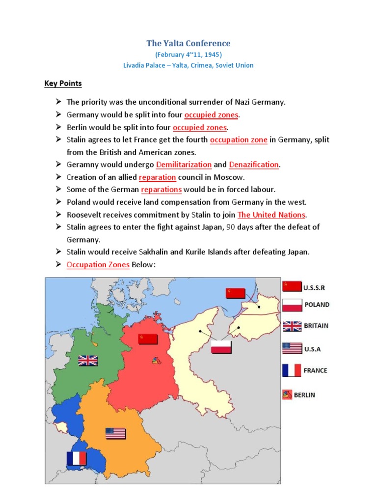 The Yalta Conference Key Points Handout | PDF