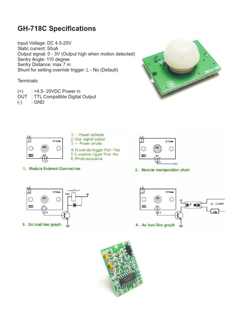 PIR Sensor Circuit Specifications | PDF | Electronic Circuits ...