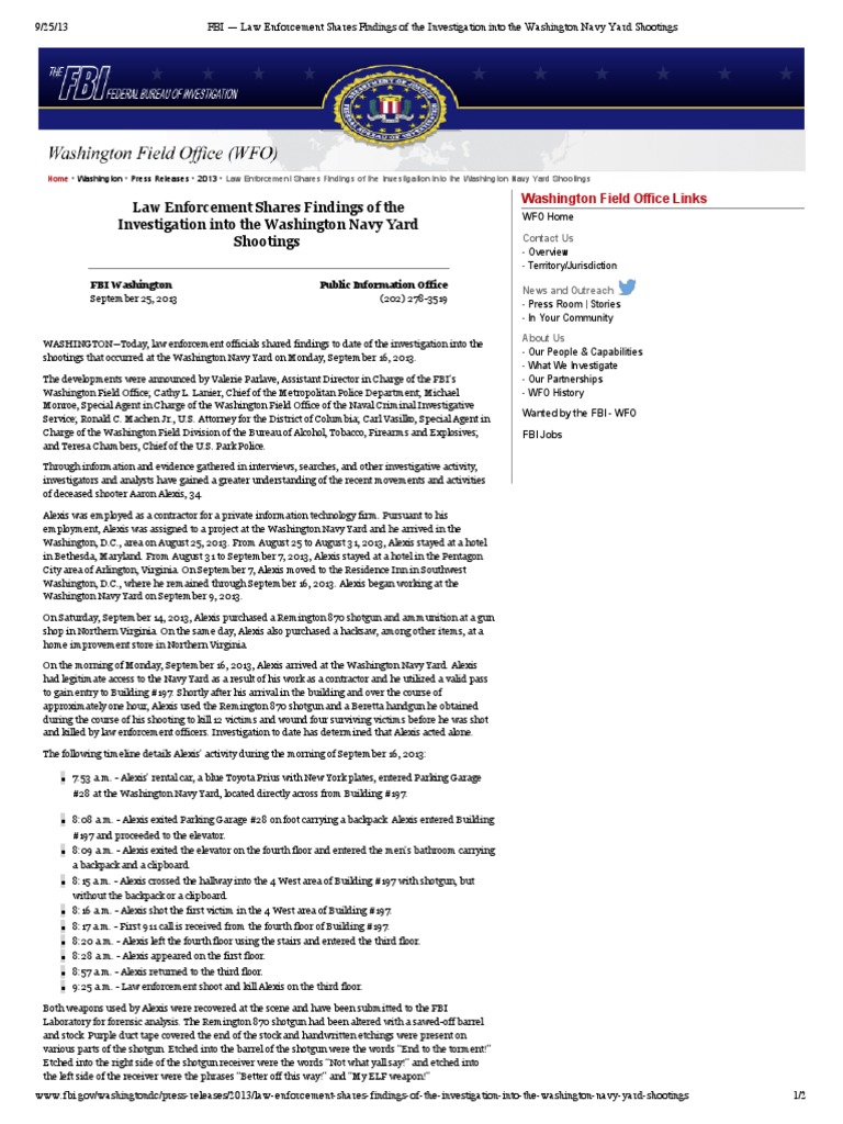 FBI - Law Enforcement Shares Findings of The Investigation Into The ...