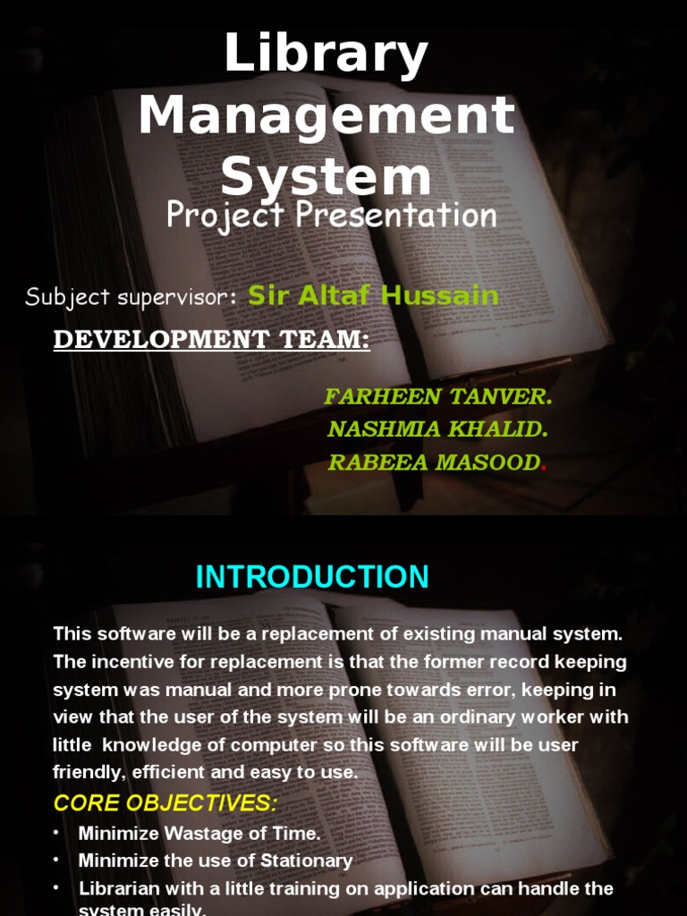 Farheen's Presentation of Library Management System | PDF | Graphical ...