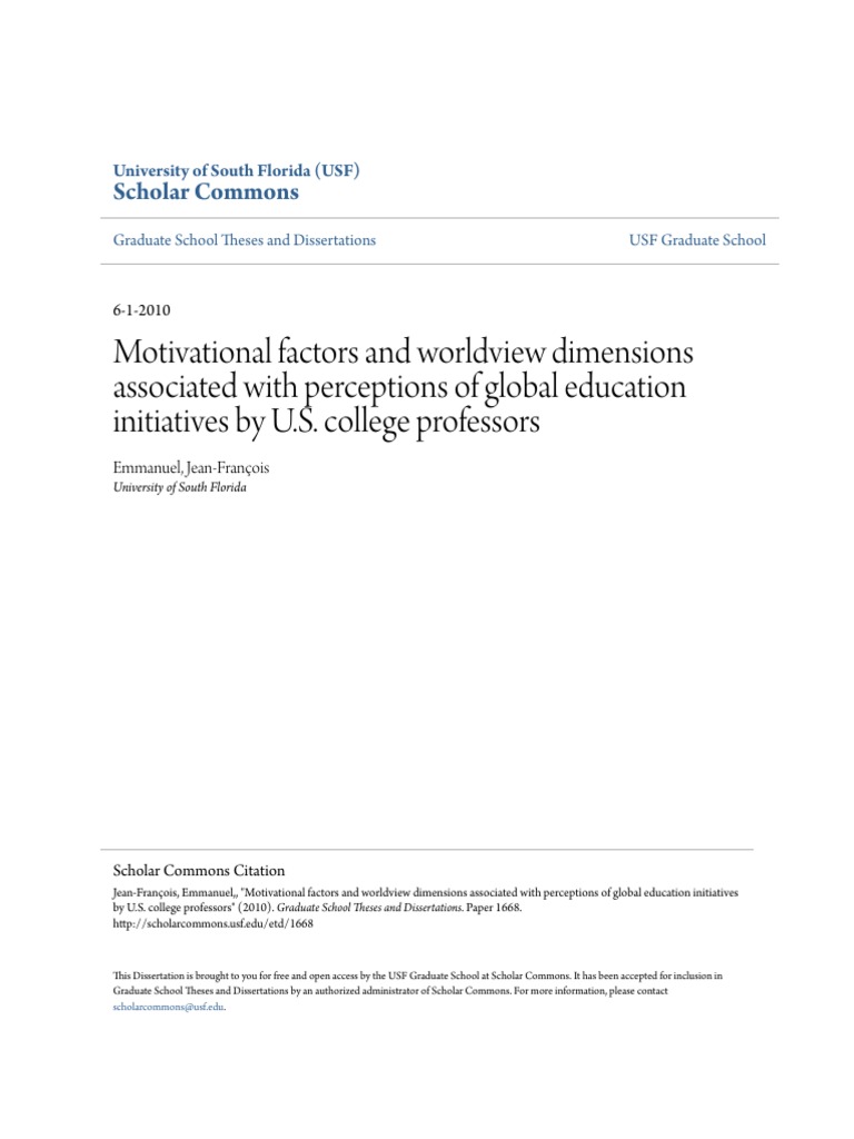 Motivational Factors and Worldview Dimensions Associated With Per | PDF