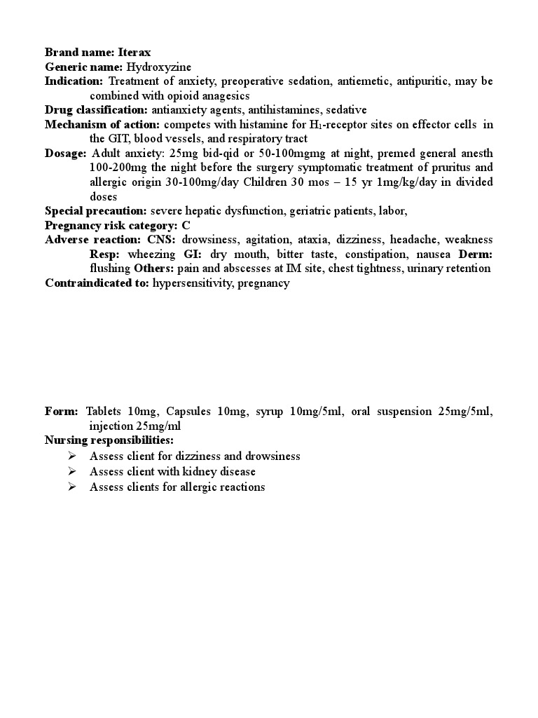 Iterax | PDF | Drugs Acting On The Nervous System | Medicine