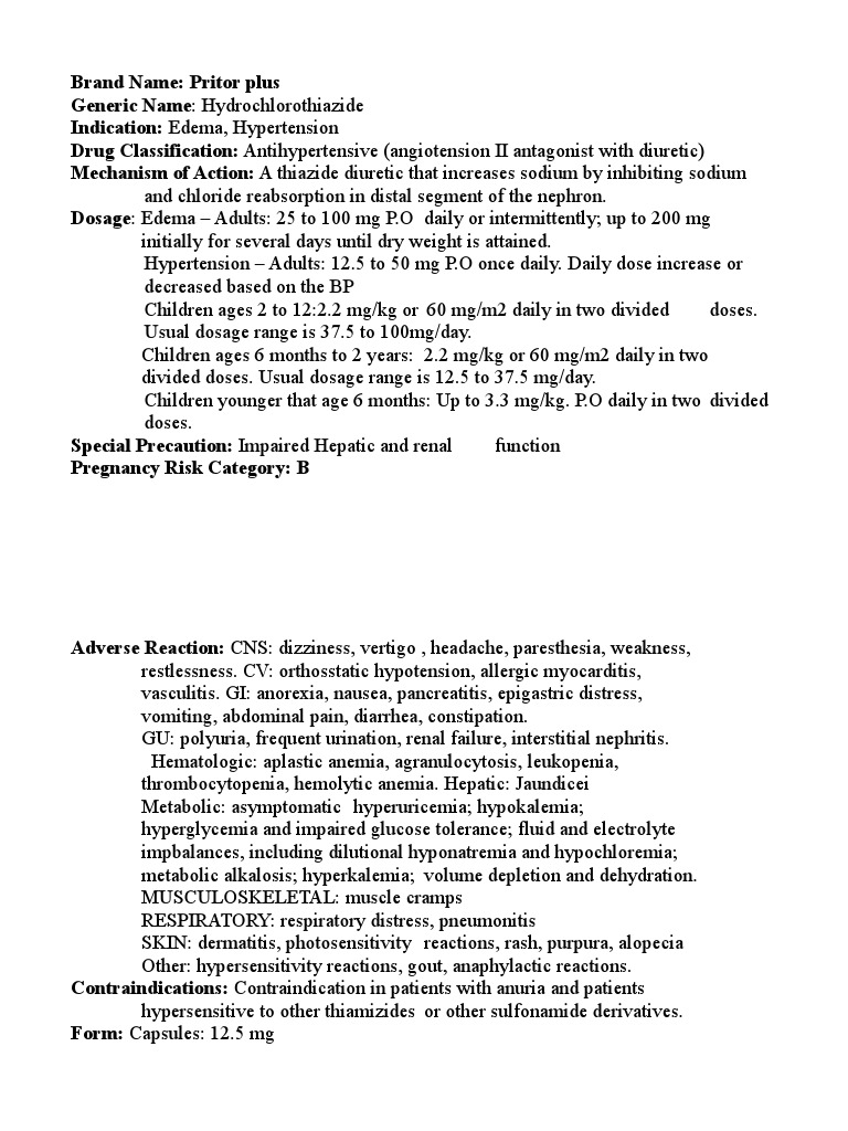 Pritor Plus | Medicine | Diseases And Disorders