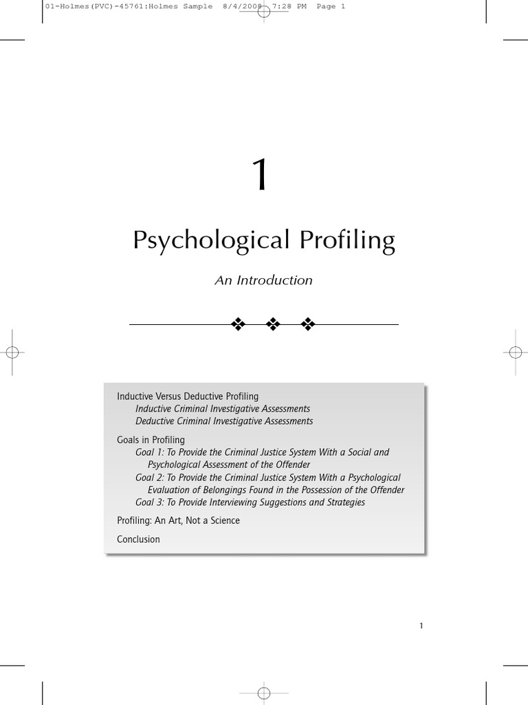 1 Psychological Profiling | PDF | Offender Profiling | Serial Killer