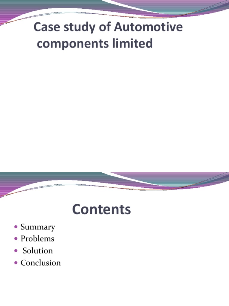 Automotive Components Ltd Case Study | PDF | Business
