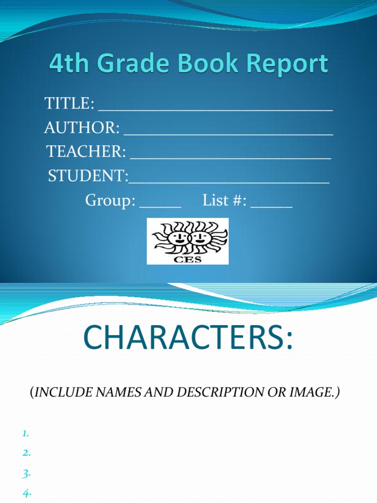 4th Grade Book Report Template | PDF | Career & Growth