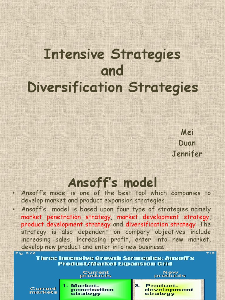 Intensive Strategies (MEI DUAN FER) | PDF | Strategic Management | New ...