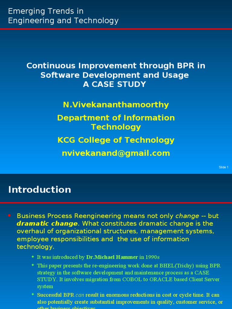 BPR Case Study | PDF | Business Process | Information Technology Management