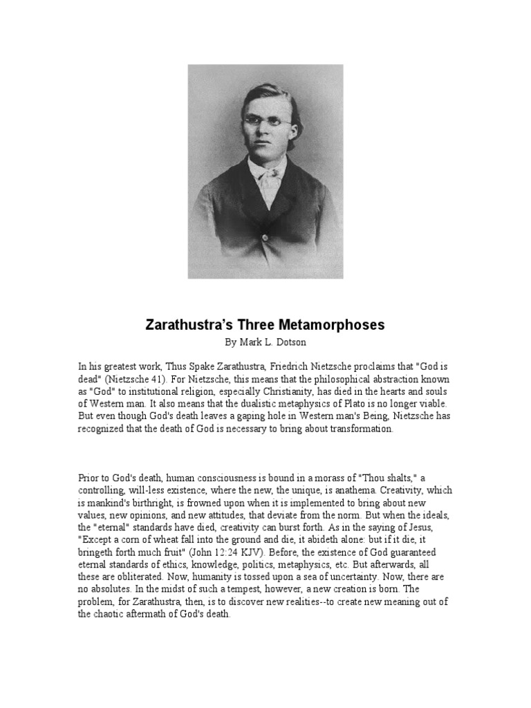 The Three Metamorphoses | PDF | Friedrich Nietzsche | Metaphysics