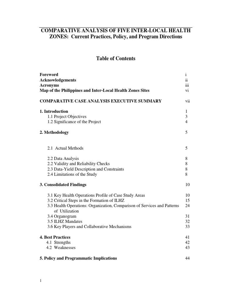 Comparative Analysis of Five Inter-Local Health Zones: An Evaluation of ...