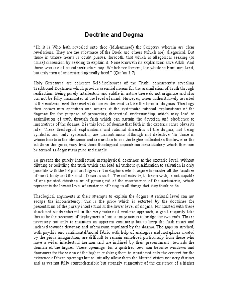 Doctrine and Dogma | PDF | Dogma | Faith