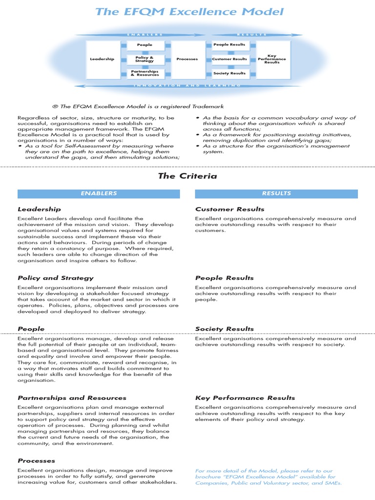 Efqm Model | PDF | Stakeholder (Corporate) | Strategic Management