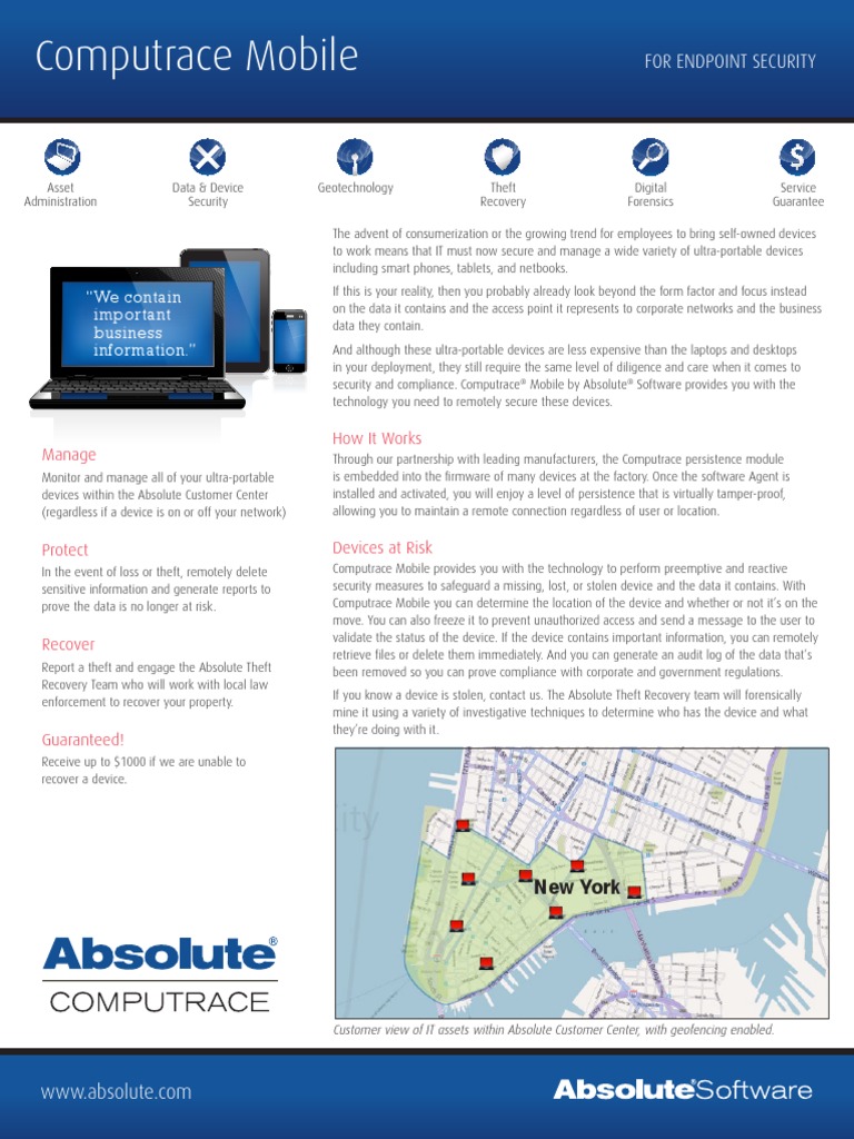 Computrace Mobile Computrace Mobile: For Endpoint Security | PDF ...