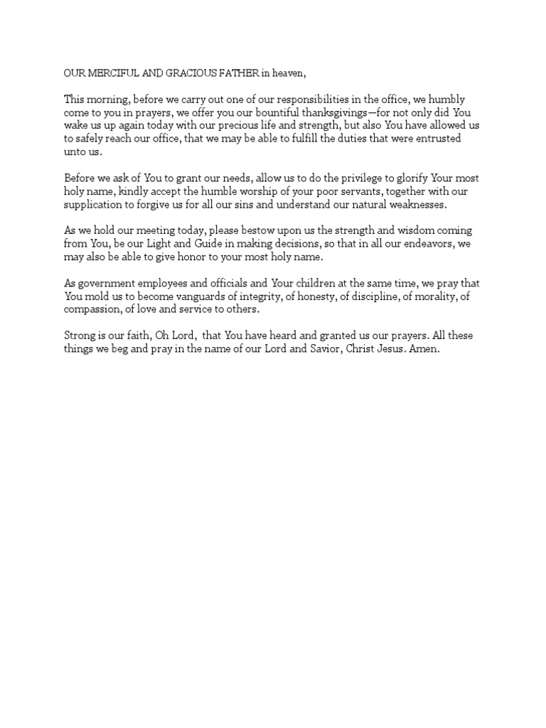 Our Merciful and Gracious Father in Heaven | PDF