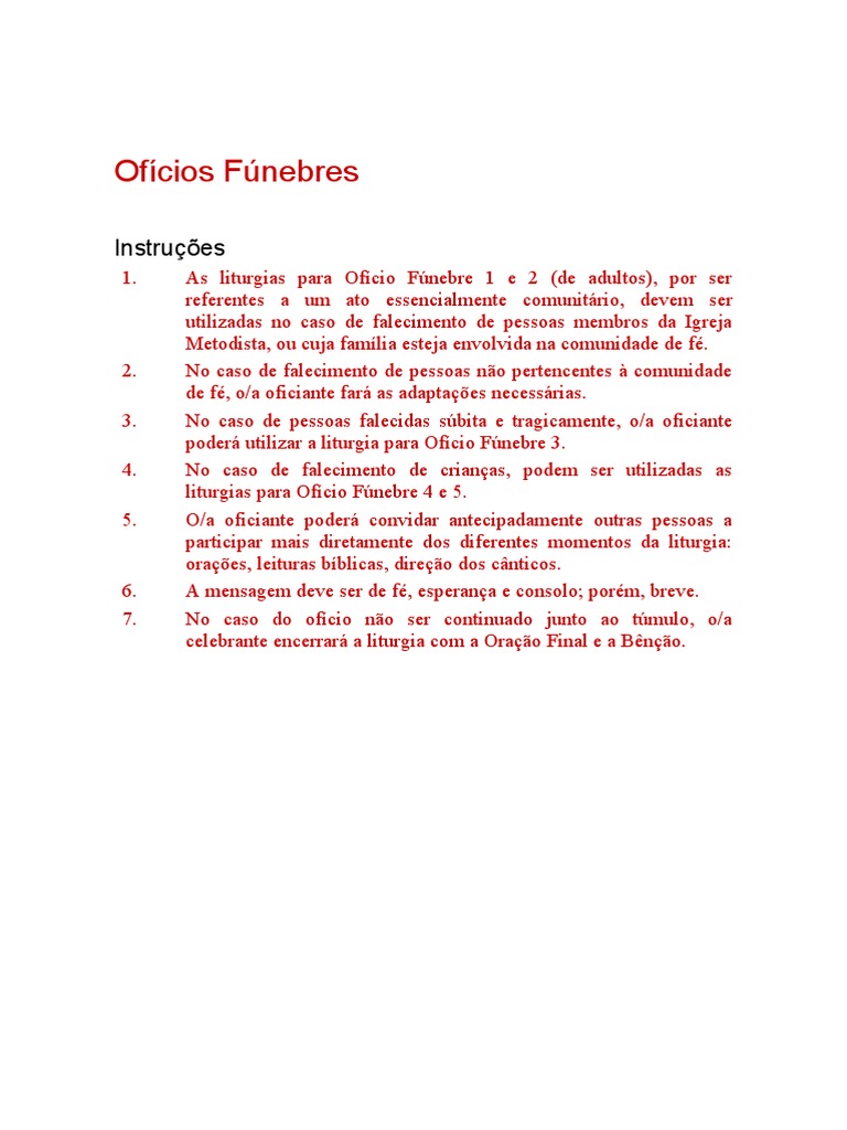Guia para Ofícios Fúnebres: Instruções e Liturgias para Momentos de ...
