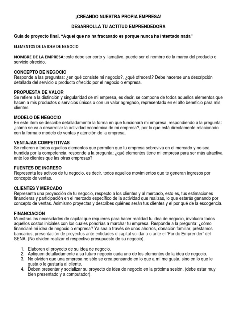 Grado 11° Creando Nuestra Propia Empresa | PDF | Mercado (economía ...