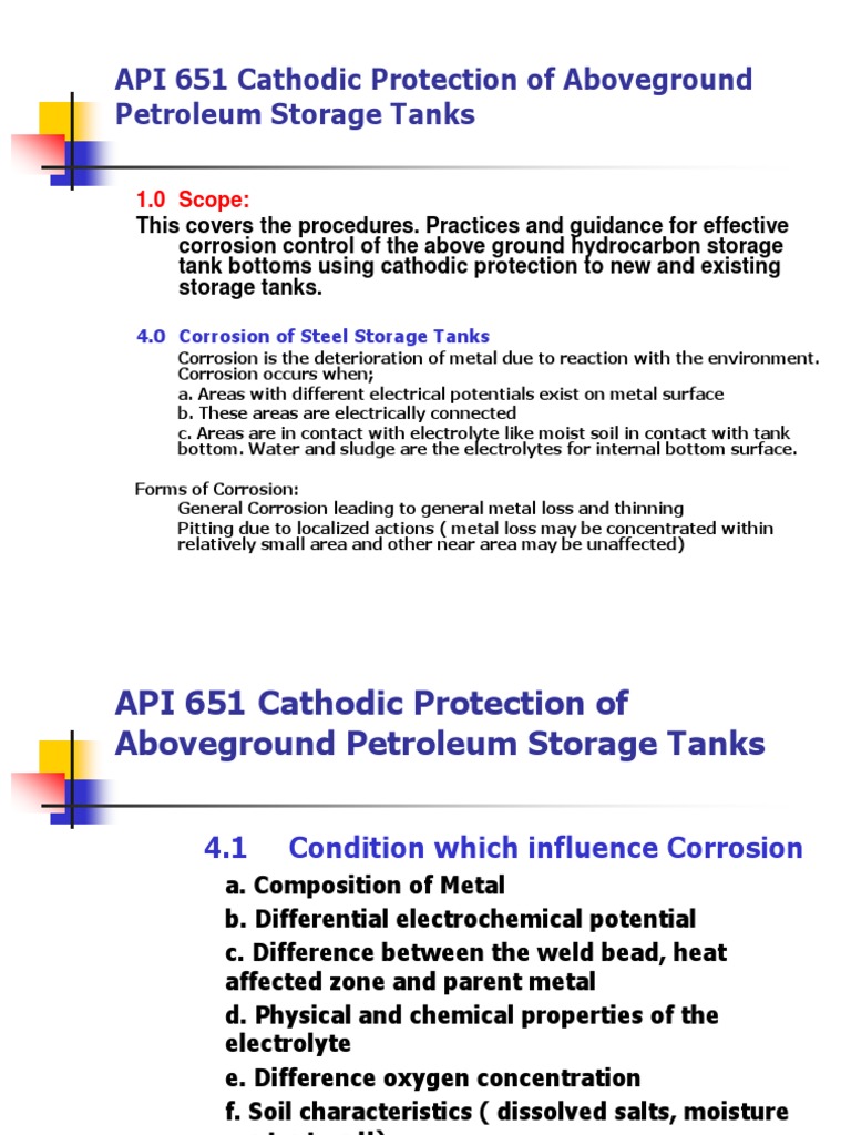 TDI22 Cathodic Protection of Tanks API 651 | PDF | Corrosion | Rectifier