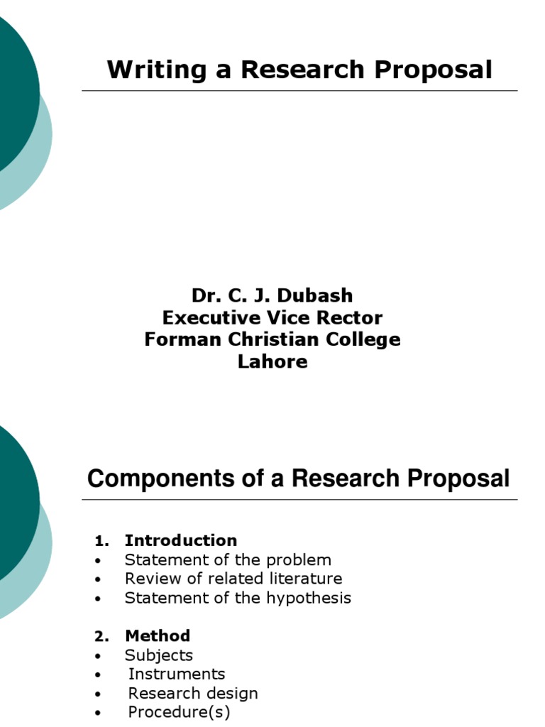 Components of A Research Proposal PDF | PDF