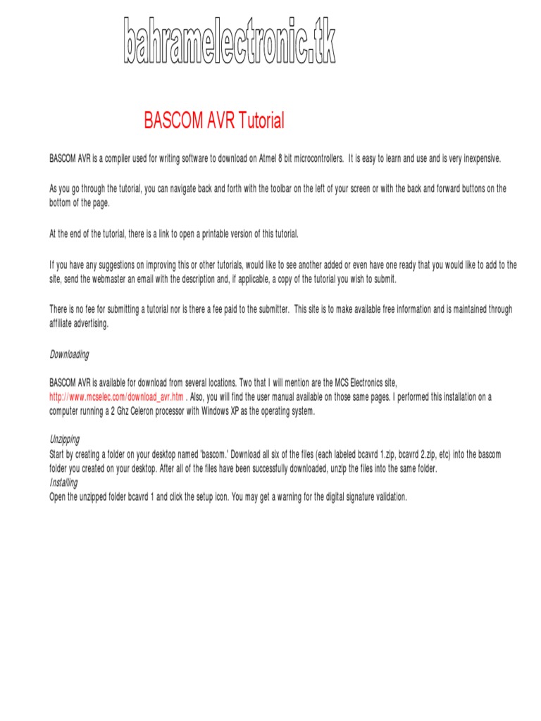 Bascom Avr Tutorial Pdf Subroutine Computer File