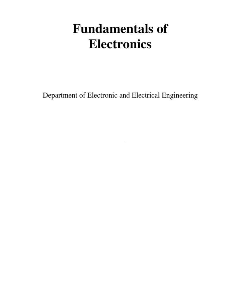 Fundamental of Electronics | PDF | Electric Charge | Electric Current