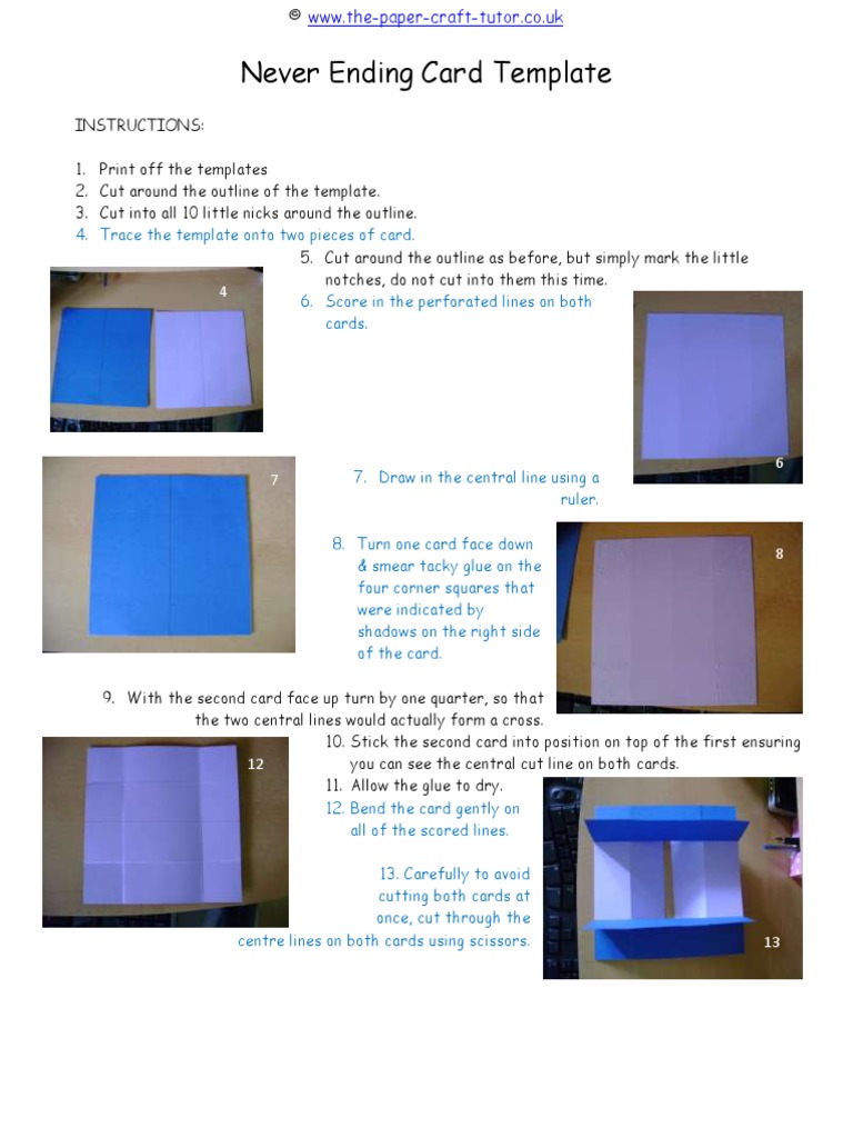 Never Ending Card Template | PDF