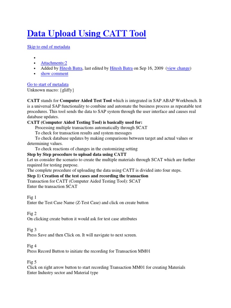 Data Upload Using CATT Tool | PDF | Information Technology Management | Computing