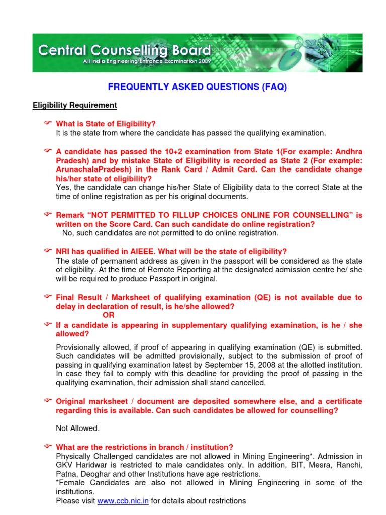 Frequently Asked Questions | PDF | University And College Admission ...