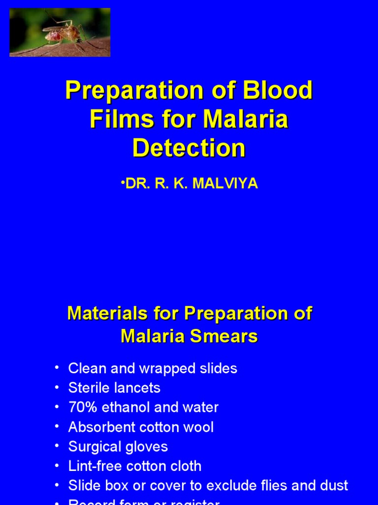 Preparation of Blood Films For Malaria Detection | PDF | Nature