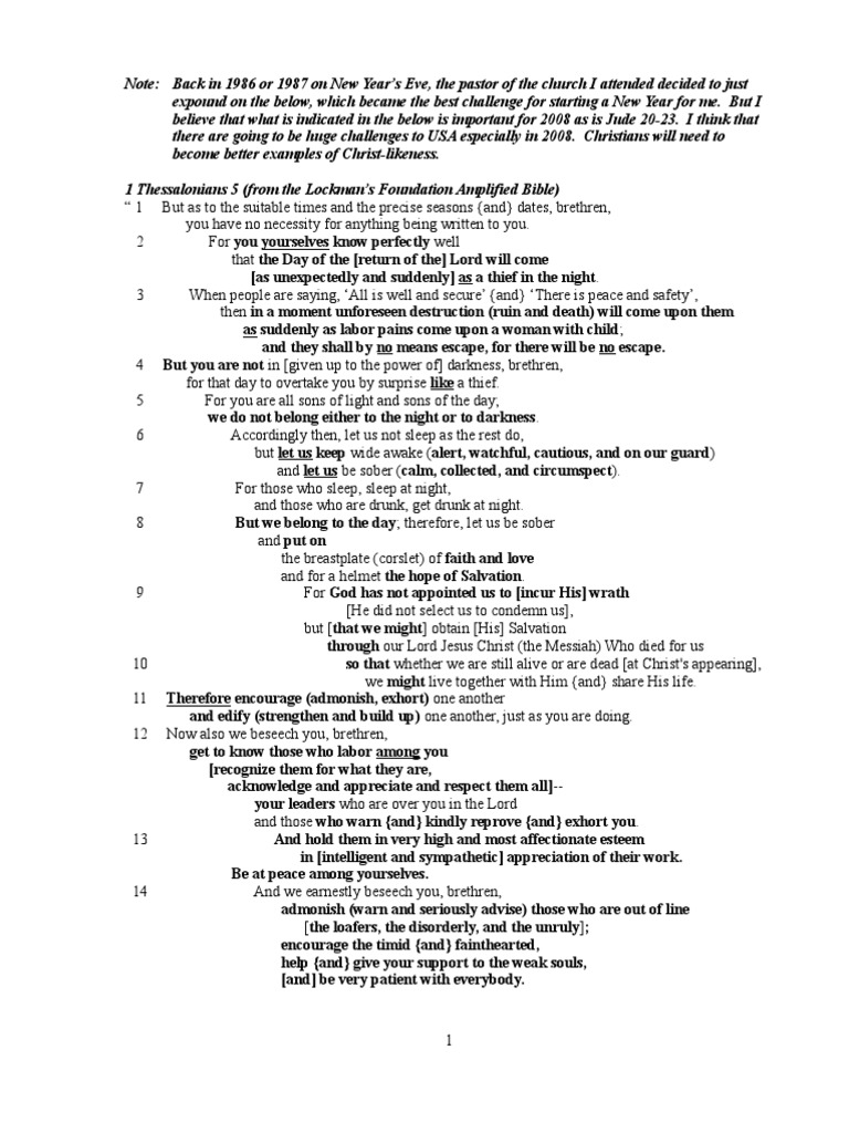 1 - 1 Thessalonians 5 and Jude 20-25 | PDF | Jesus | Prayer