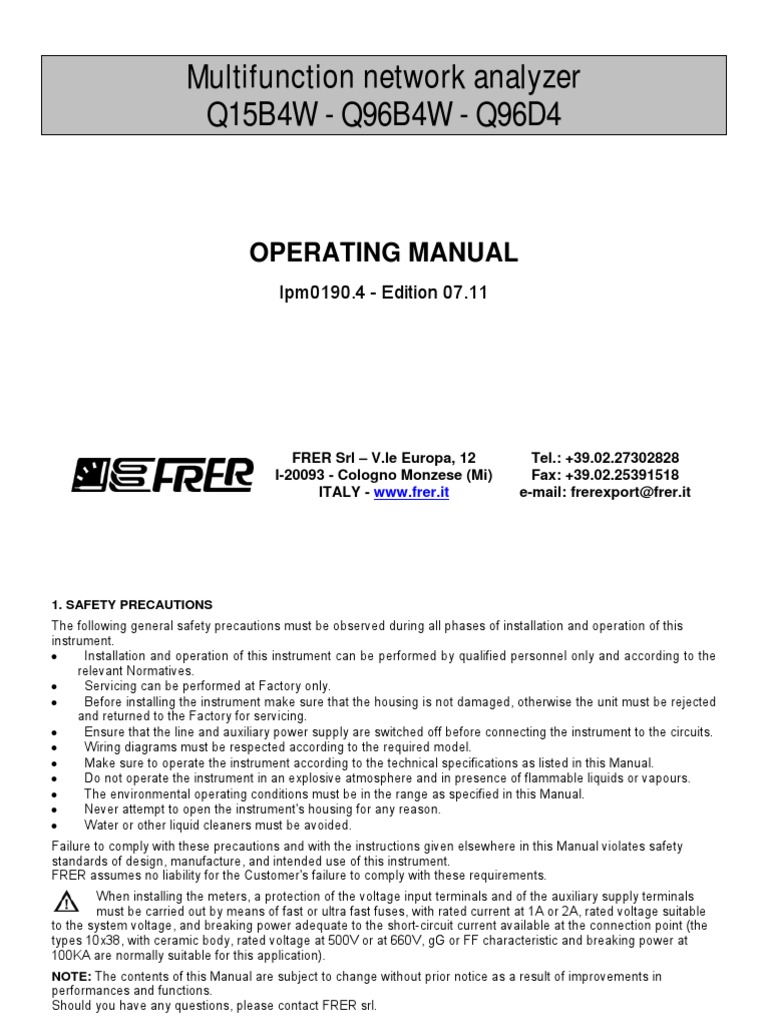 Q96D4 - Manual Programare | PDF | Power Supply | Ac Power