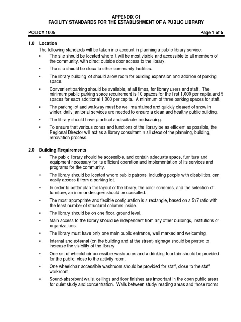 Public Library Guidelines | Libraries | Public Library