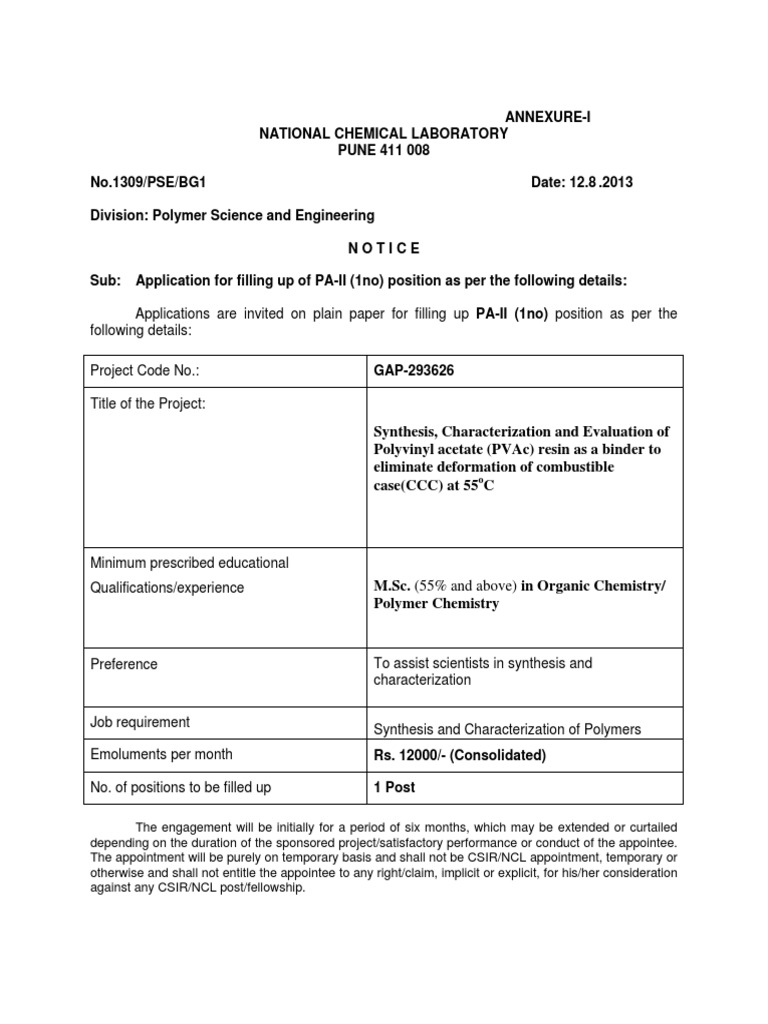 Synthesis, Characterization and Evaluation of Polyvinyl Acetate (Pvac ...