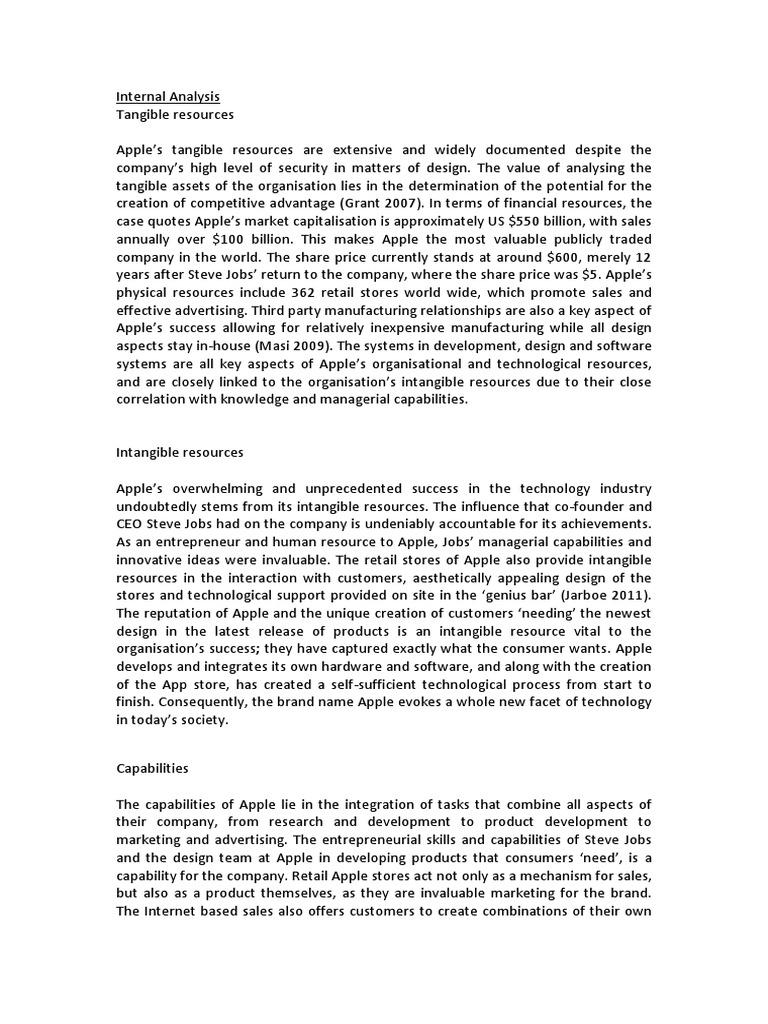 Internal Analysis - Apple | PDF | Apple Inc. | Retail