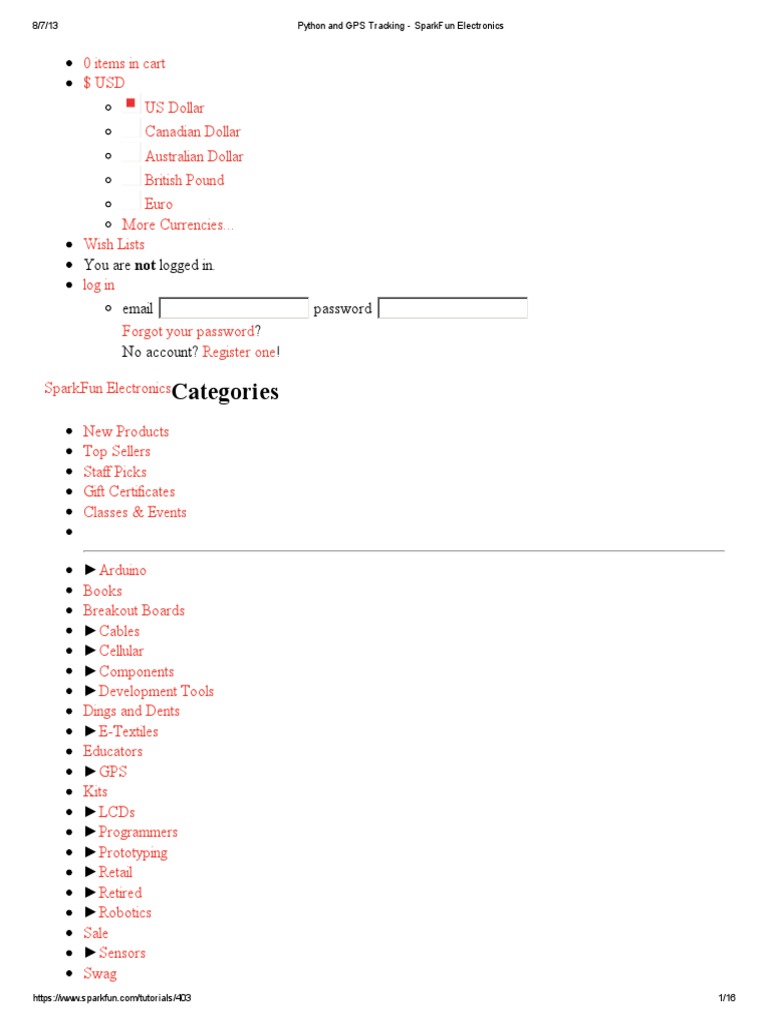 Python And Gps Tracking Sparkfun Electronics Pdf Python Programming Language Command